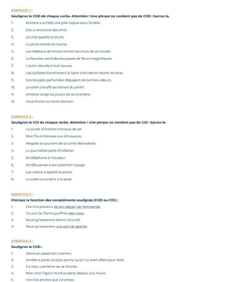 Démêler le COD et le COI : un jeu d’enfant - Classe de Français